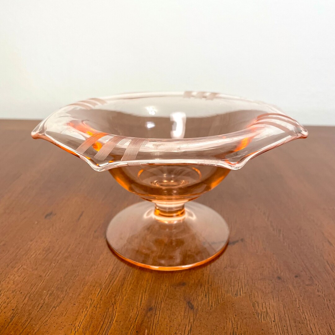 Pink Depression Glass Compote Dish - Etsy