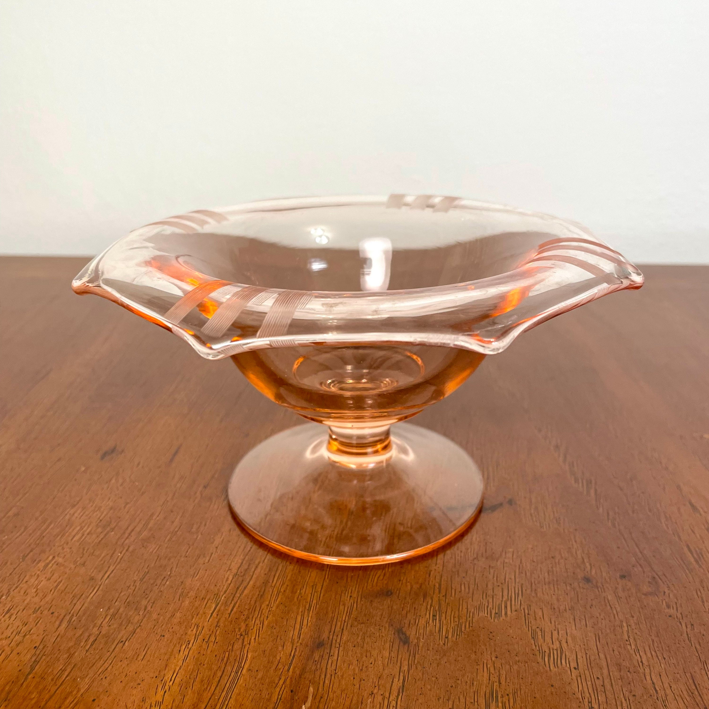 Pink Depression Glass Compote Dish - Etsy