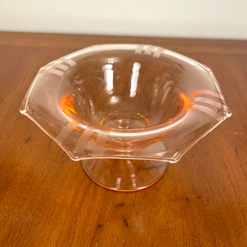 Pink Depression Glass Compote Dish - Etsy