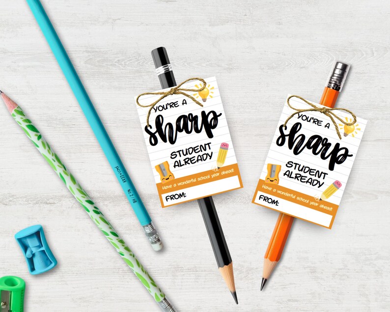 Pencil Sharpener Gift Tags From Teacher to Student, Back to School ...