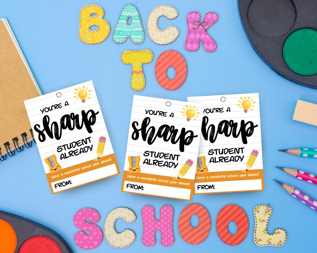 Pencil Sharpener Gift Tags From Teacher to Student, Back to School ...