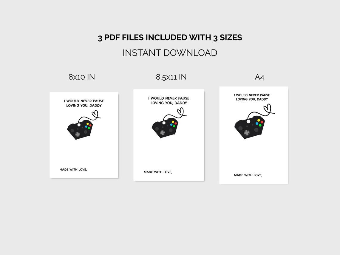Gamer Dad Footprint Art Printable for First Time Dad From Baby for ...