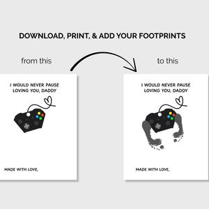 Gamer Dad Footprint Art Printable for First Time Dad From Baby for ...