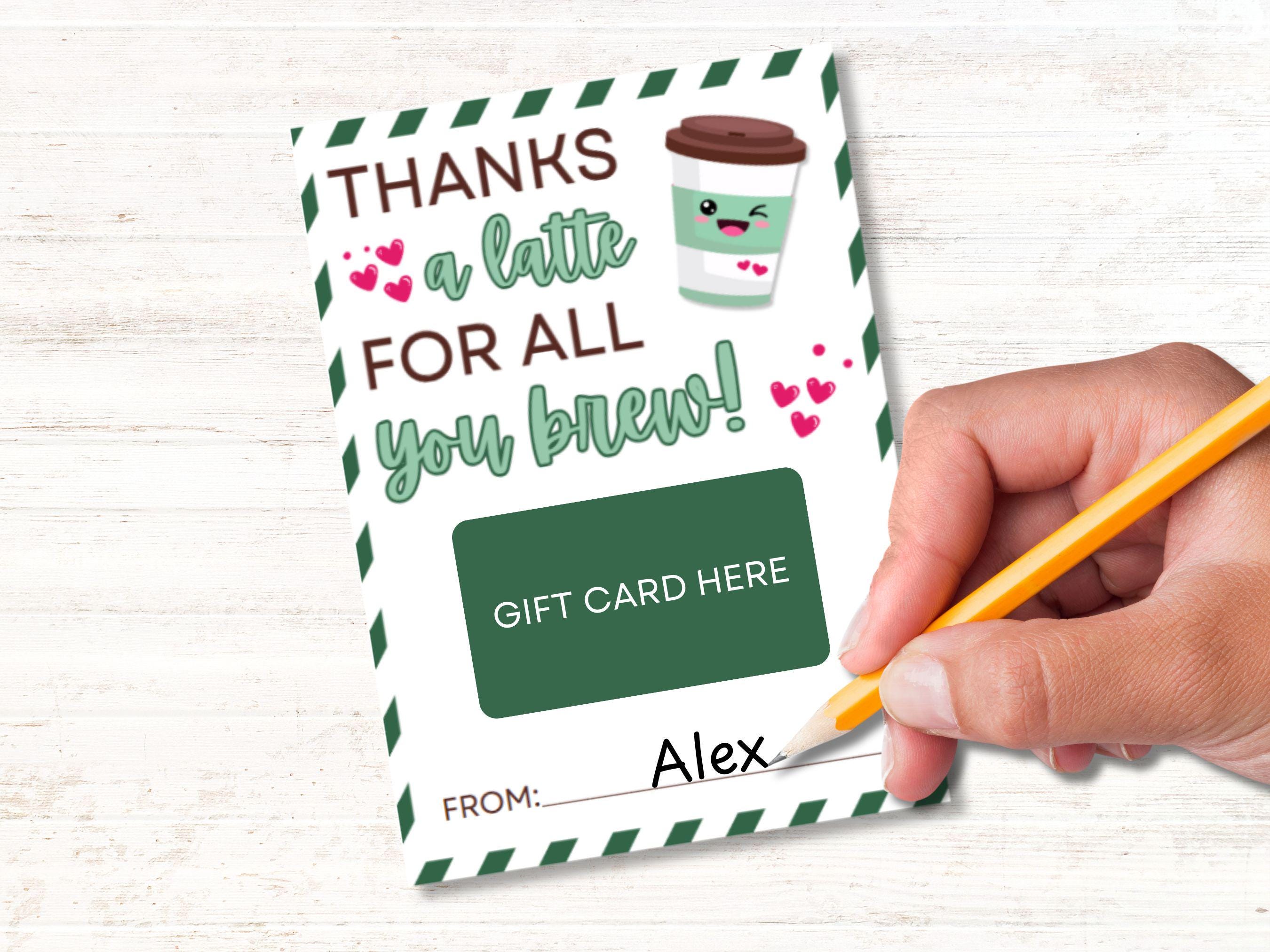 Teacher Appreciation Gift Card Holder, Coffee Gift Card Holder, Digital ...