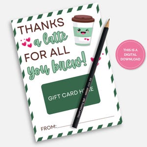 Teacher Appreciation Gift Card Holder, Coffee Gift Card Holder, Digital ...