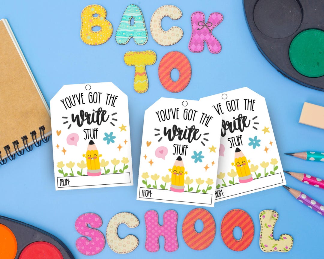 Pencil Gift Tags From Teacher to Student, Back to School Printable Tags ...