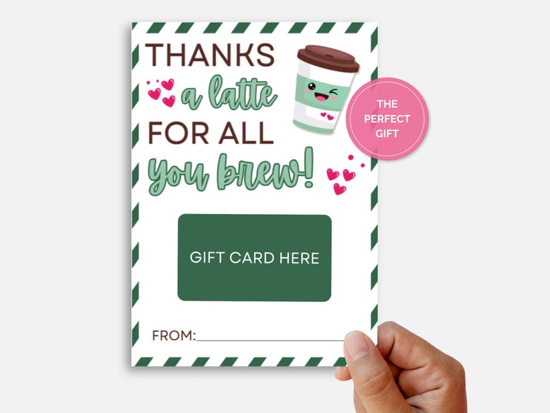 Teacher Appreciation Gift Card Holder, Coffee Gift Card Holder, Digital ...