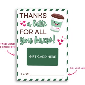 Teacher Appreciation Gift Card Holder, Coffee Gift Card Holder, Digital ...