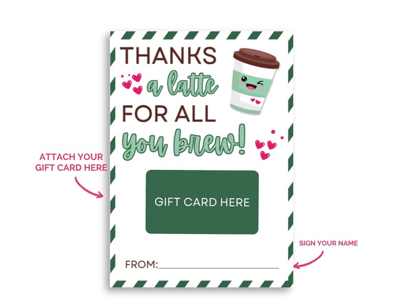 Teacher Appreciation Gift Card Holder, Coffee Gift Card Holder, Digital ...