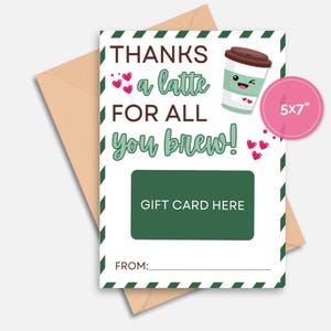 Teacher Appreciation Gift Card Holder, Coffee Gift Card Holder, Digital ...