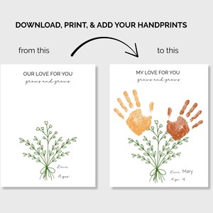Handprint Art Printable for Grandparents From Grandkids for Mother's ...