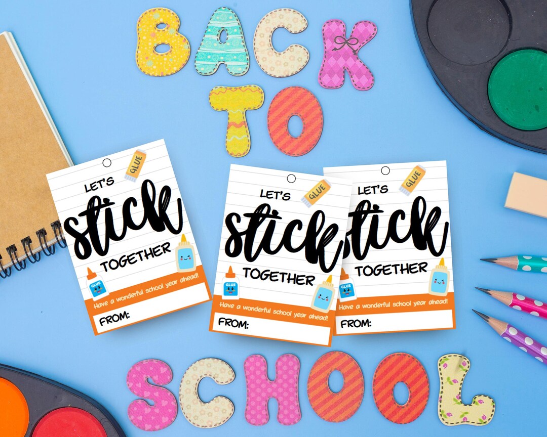 Glue Stick Gift Tags From Teacher to Student, Back to School Printable ...
