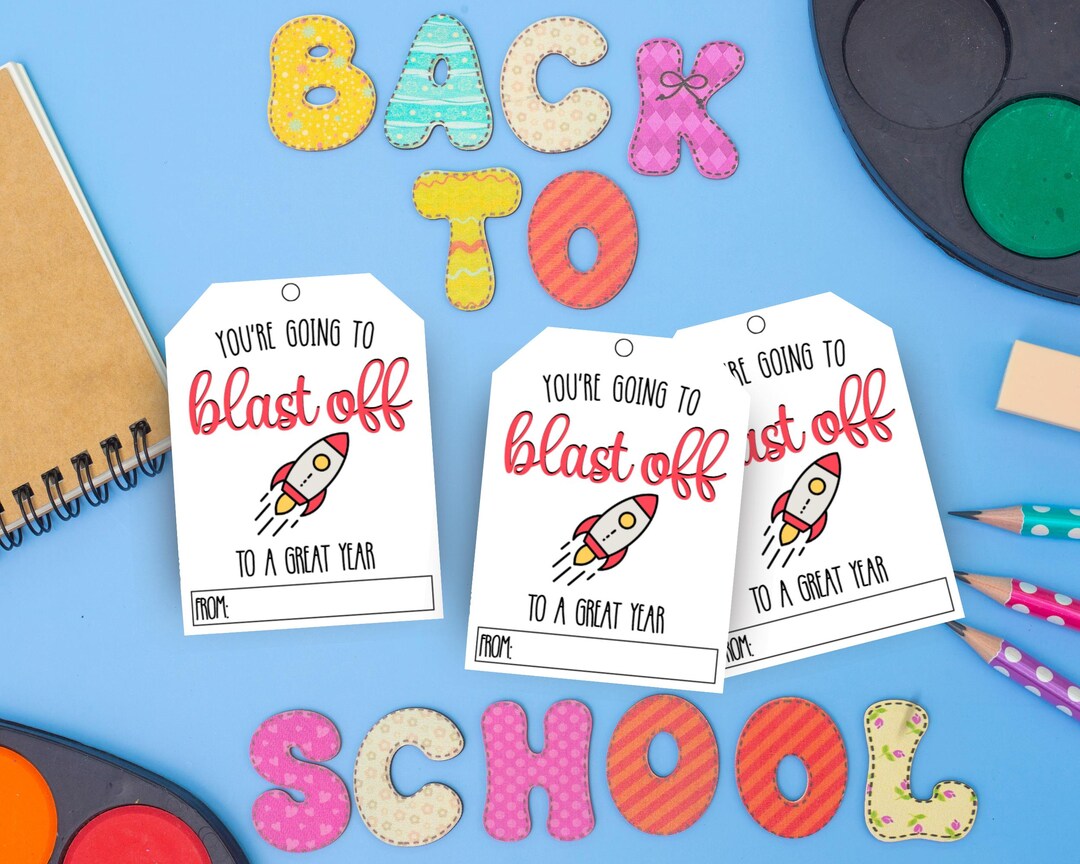 Rocketship Eraser Gift Tags From Teachers to Student, Back to School ...