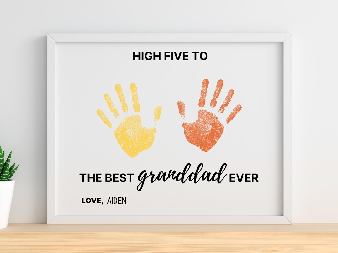 Handprint Art Printable for New Granddad From Grandchild for Father's ...