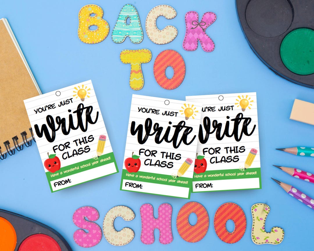 Pencil Gift Tags From Teacher to Student, Back to School Printable Tags ...