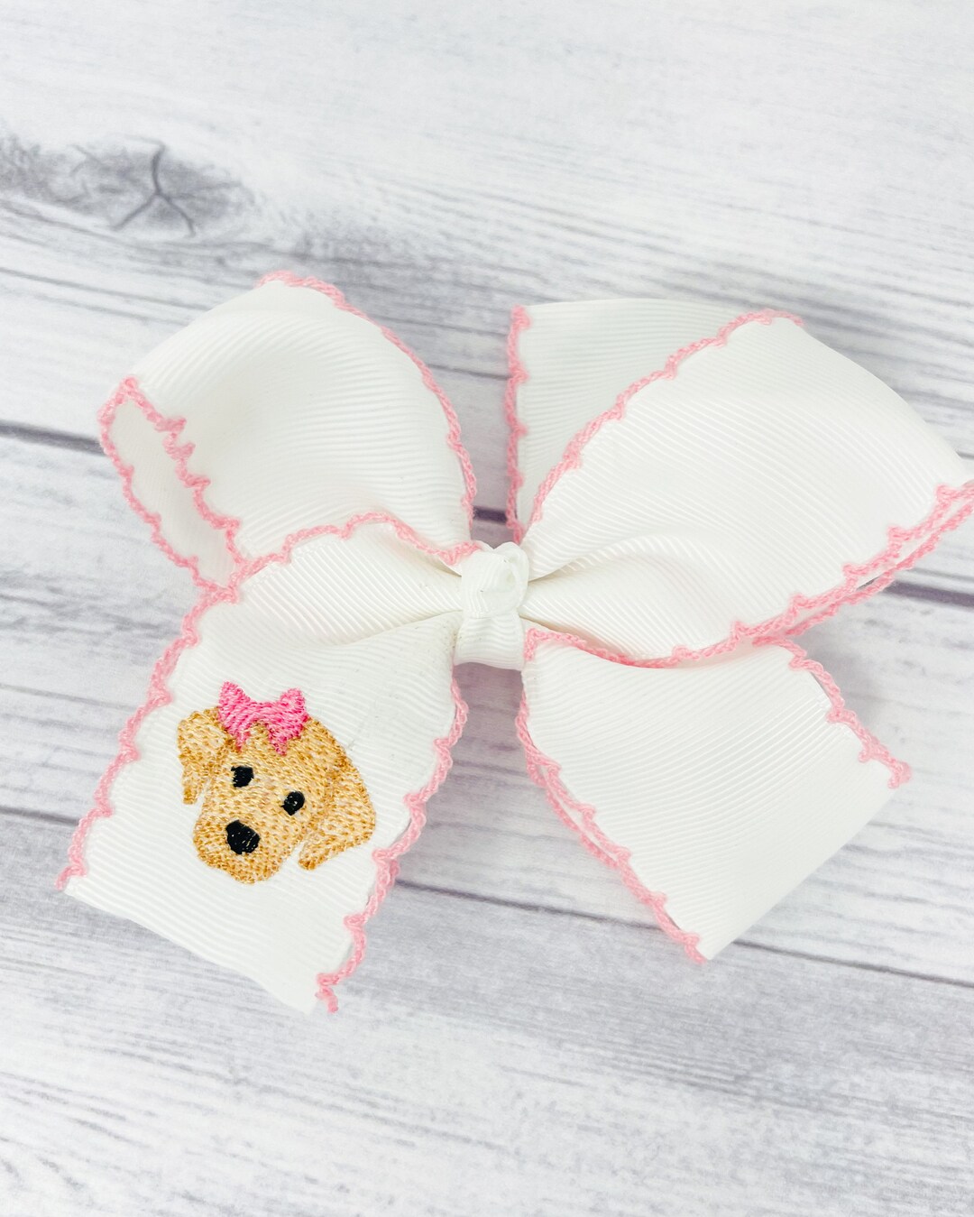 Monogrammed Girls Hair Bow, Girls Blue Marlin Bow, Embroidered Girls ...