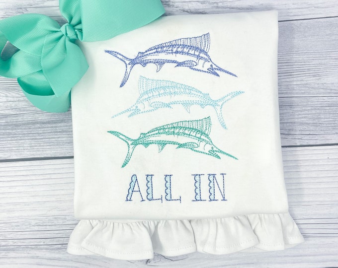Girls Blue Marlin Shirt, Boys Blue Marlins Shirt, Kids Sportfishing ...
