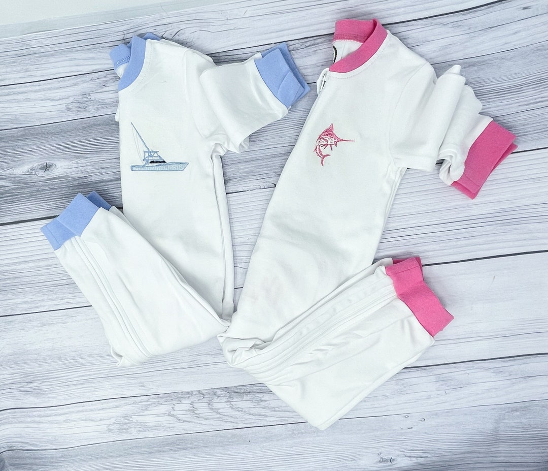 Girls Monogram Bubble Romper, Blue Marlin Summer Bubble Romper ...