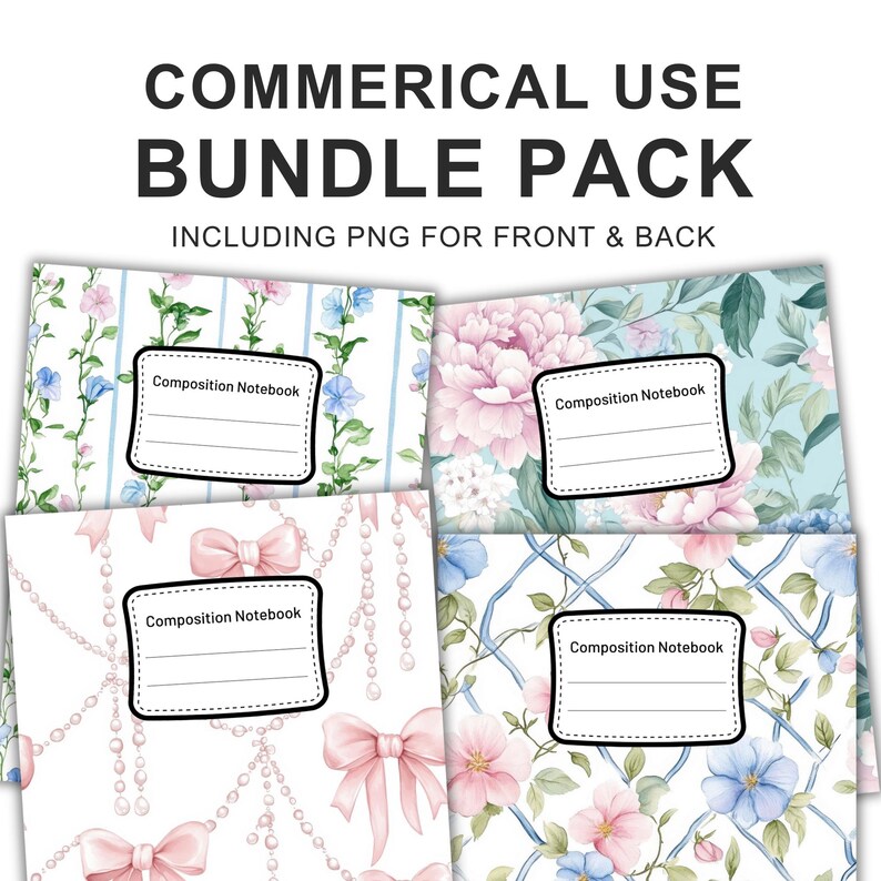 Vintage Composition Notebook Cover PNG Bundle – Commercial Use Notebook ...