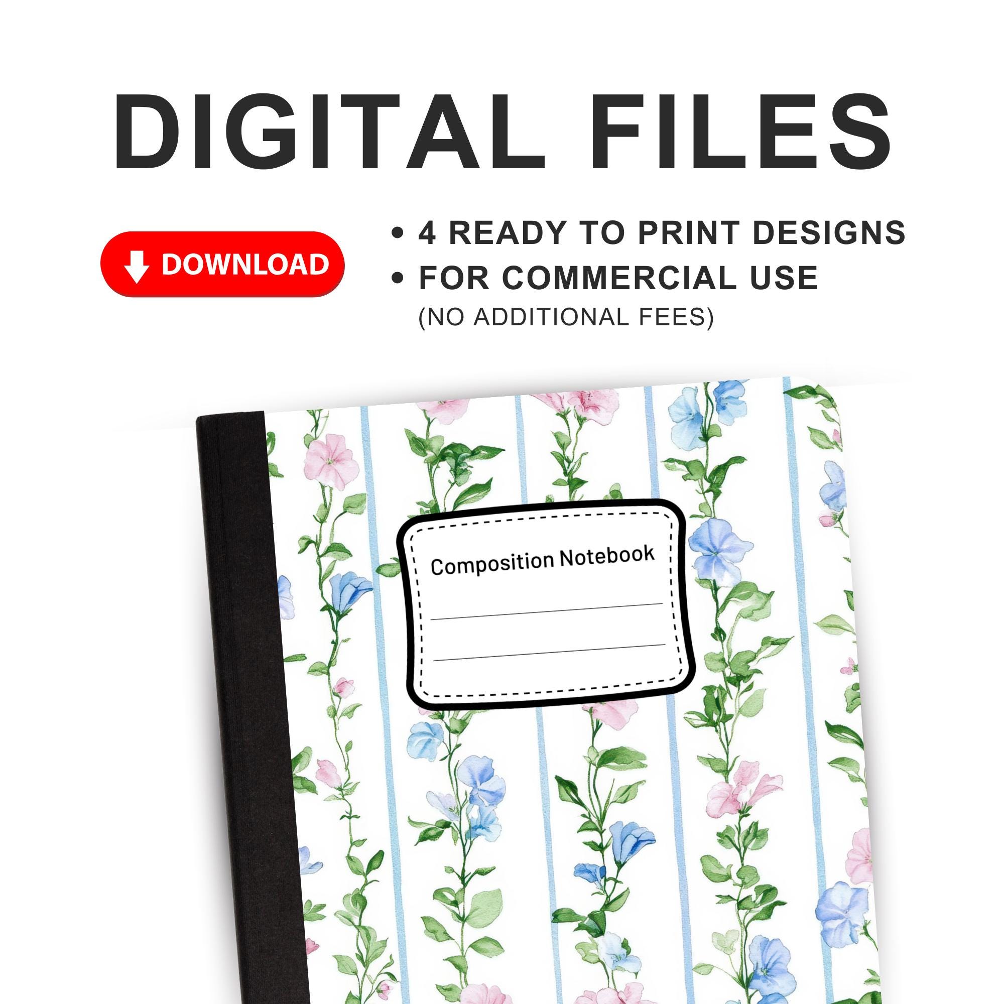 Vintage Composition Notebook Cover PNG Bundle – Commercial Use Notebook ...
