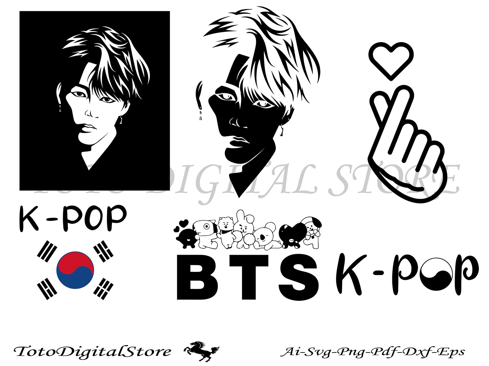 Kpop Svg BTS Svg Bundlekpop Svg for Cricutarmy Svgdynamite - Etsy