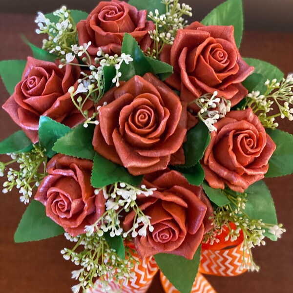 Burnt Orange Rose - Etsy