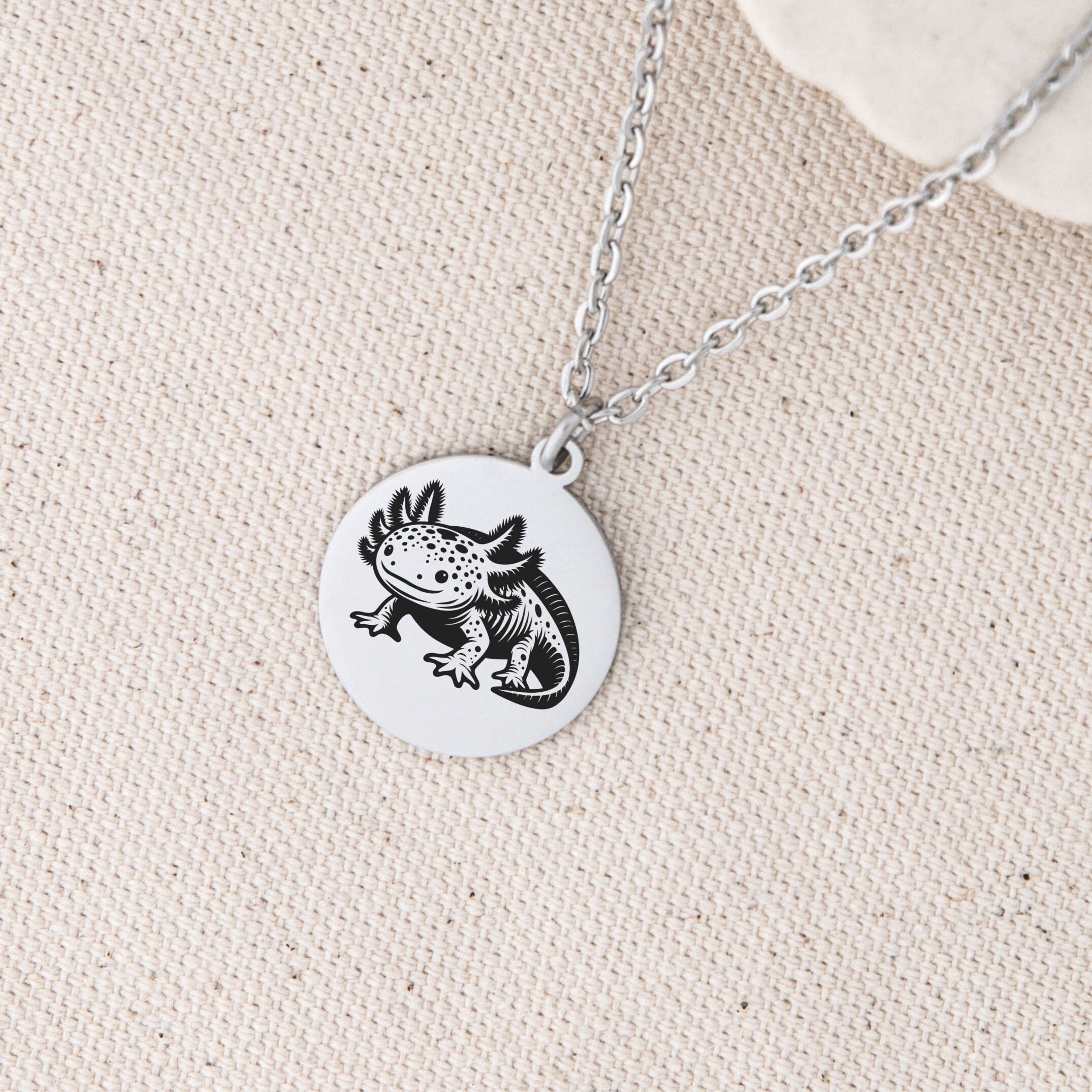 Axolotl Necklace Gift for Axolotl Salamander Lover, Gold or Silver With ...