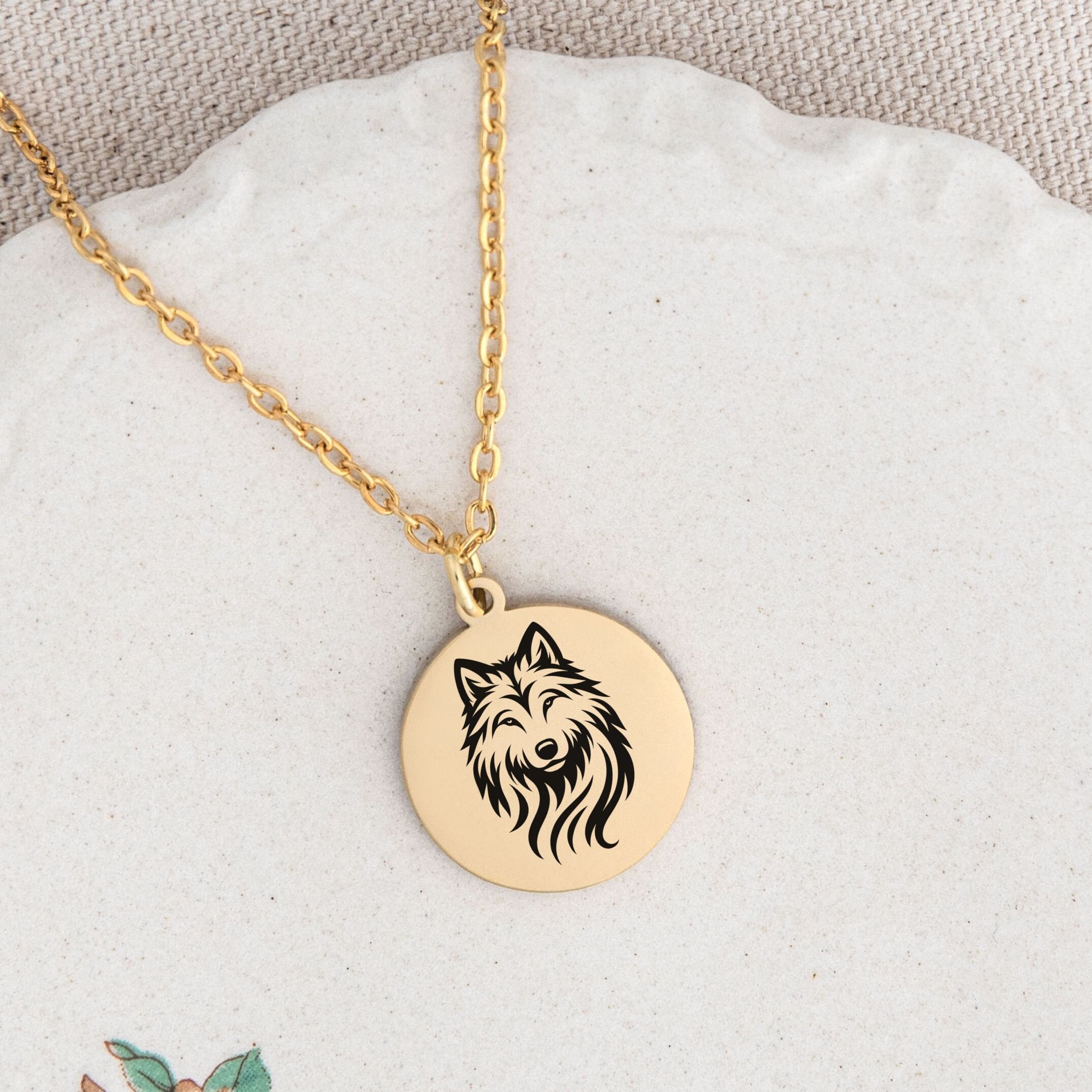 Wolf Spirit Animal Necklace, Lycan Spirit Jewelry, Gold or Silver With ...