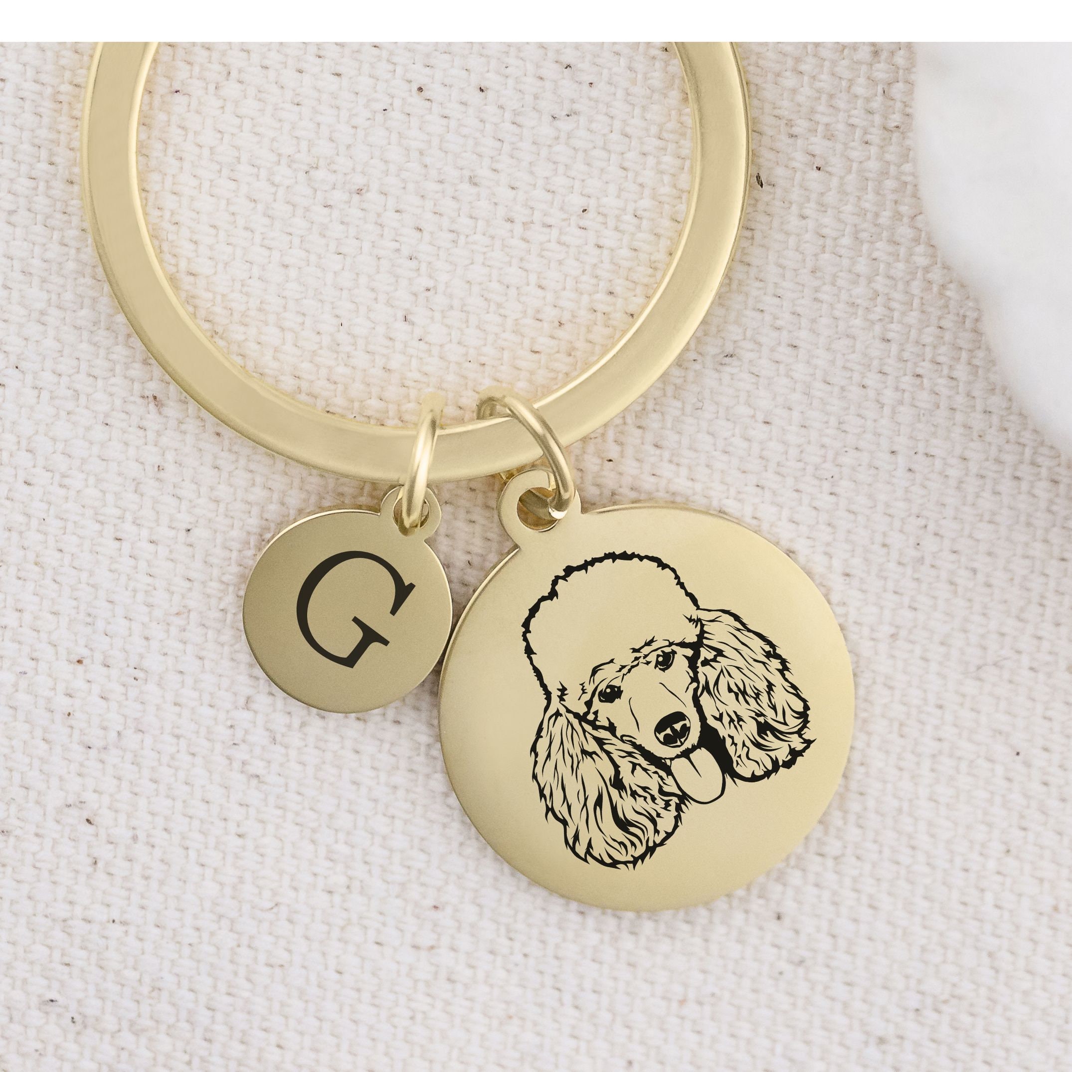 Poodle Keychain, Dog Mom Dad Key Ring, Personalized Dog Lover Gift With ...