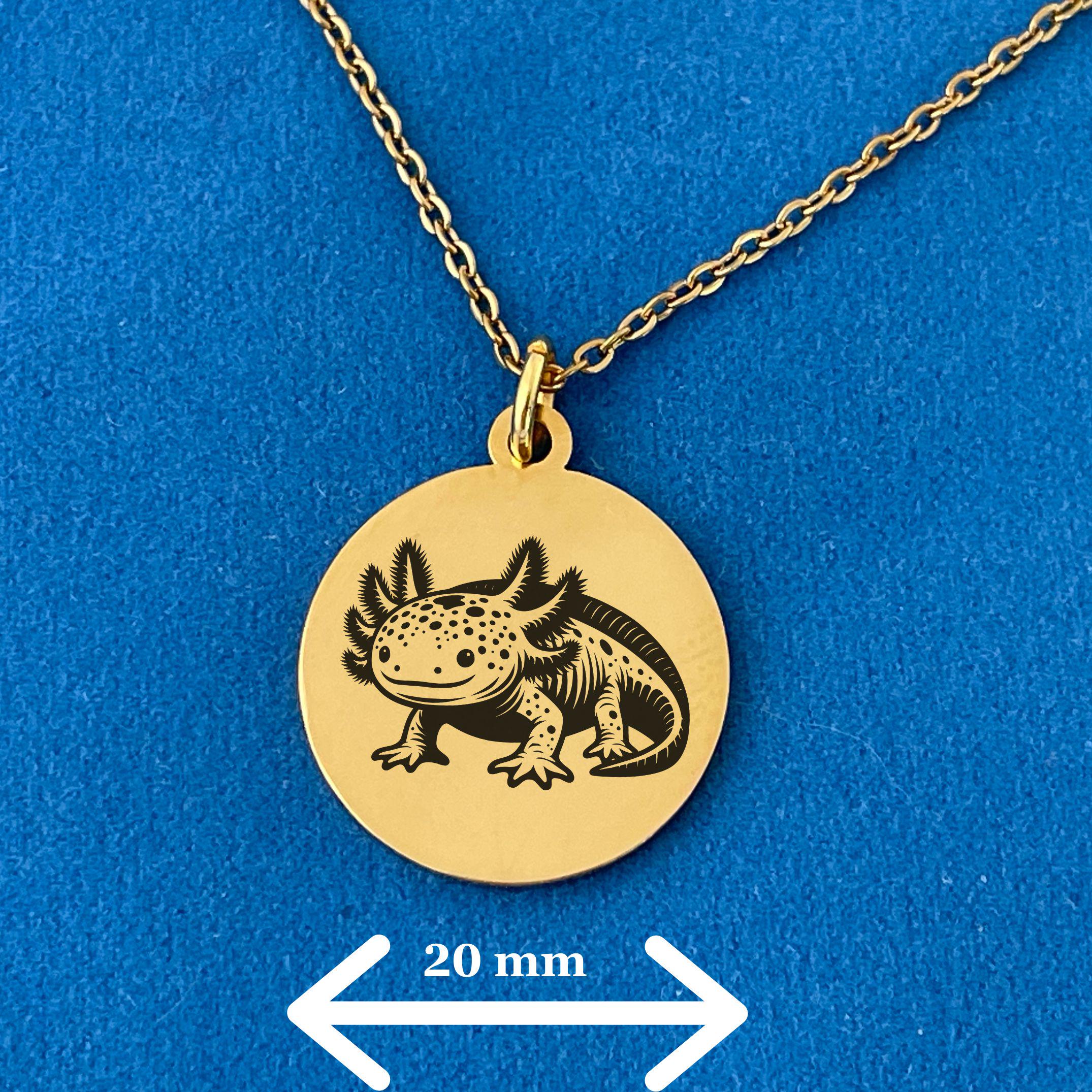 Axolotl Necklace Gift for Axolotl Salamander Lover, Gold or Silver With ...