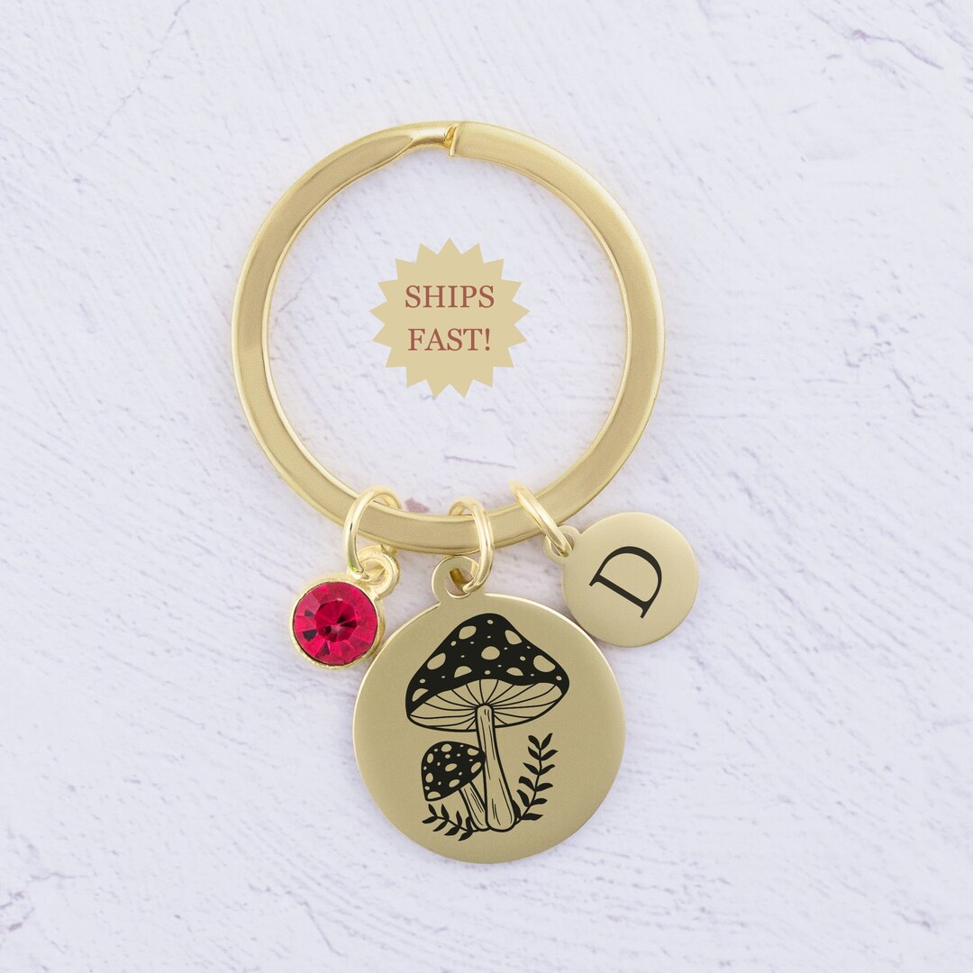 Mushroom Keychain Cottagecore Gift for Mushroom Lovers, Key Ring With ...