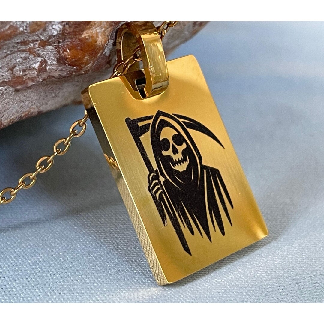 Grim Reaper Necklace, Halloween Jewelry, Gift for Fall, Spooky Necklace ...