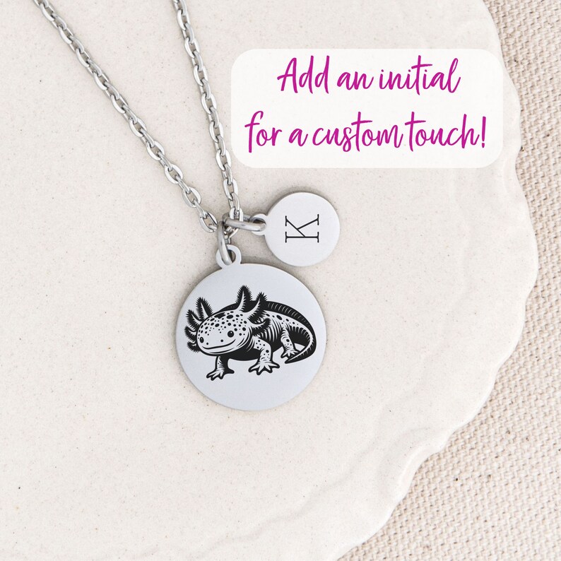 Axolotl Necklace Gift for Axolotl Salamander Lover, Gold or Silver With ...