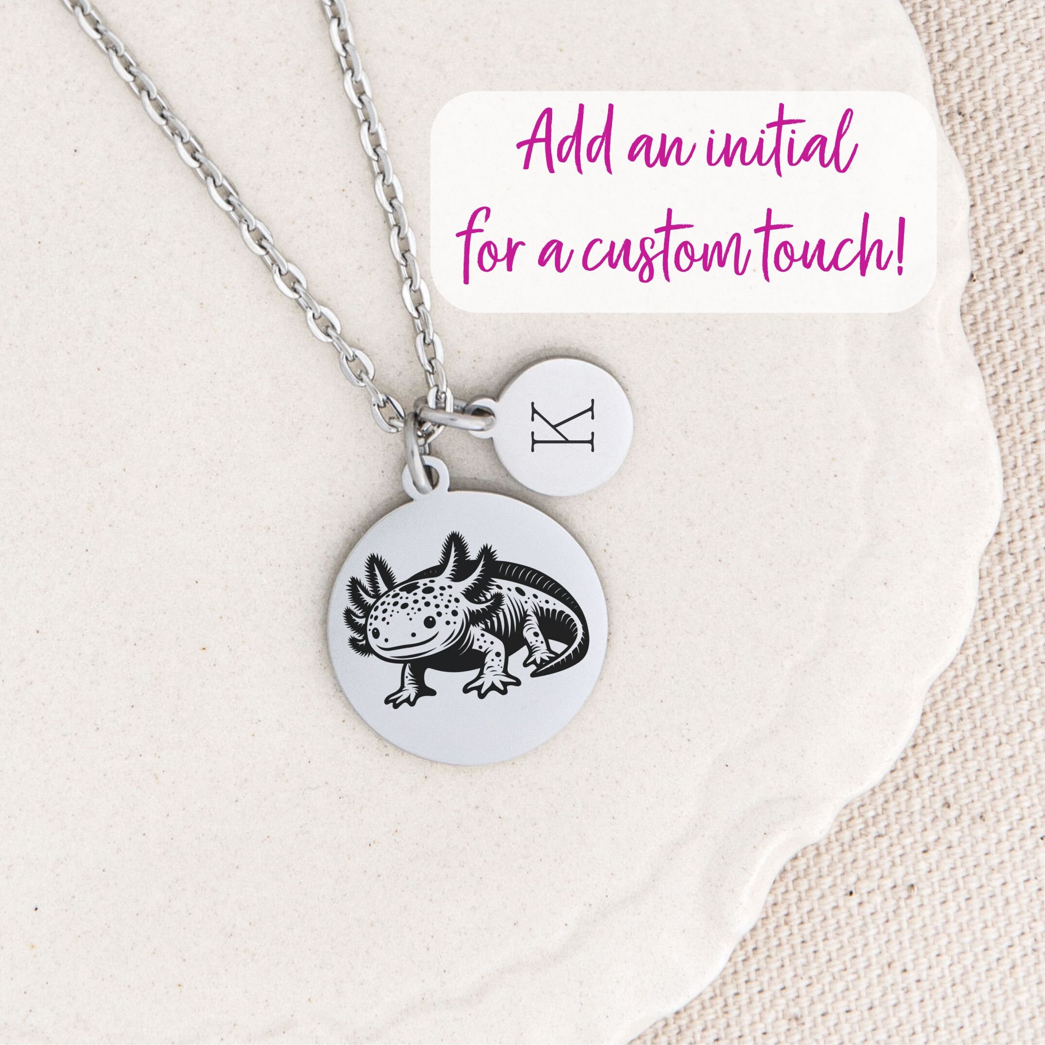 Axolotl Necklace Gift for Axolotl Salamander Lover, Gold or Silver With ...