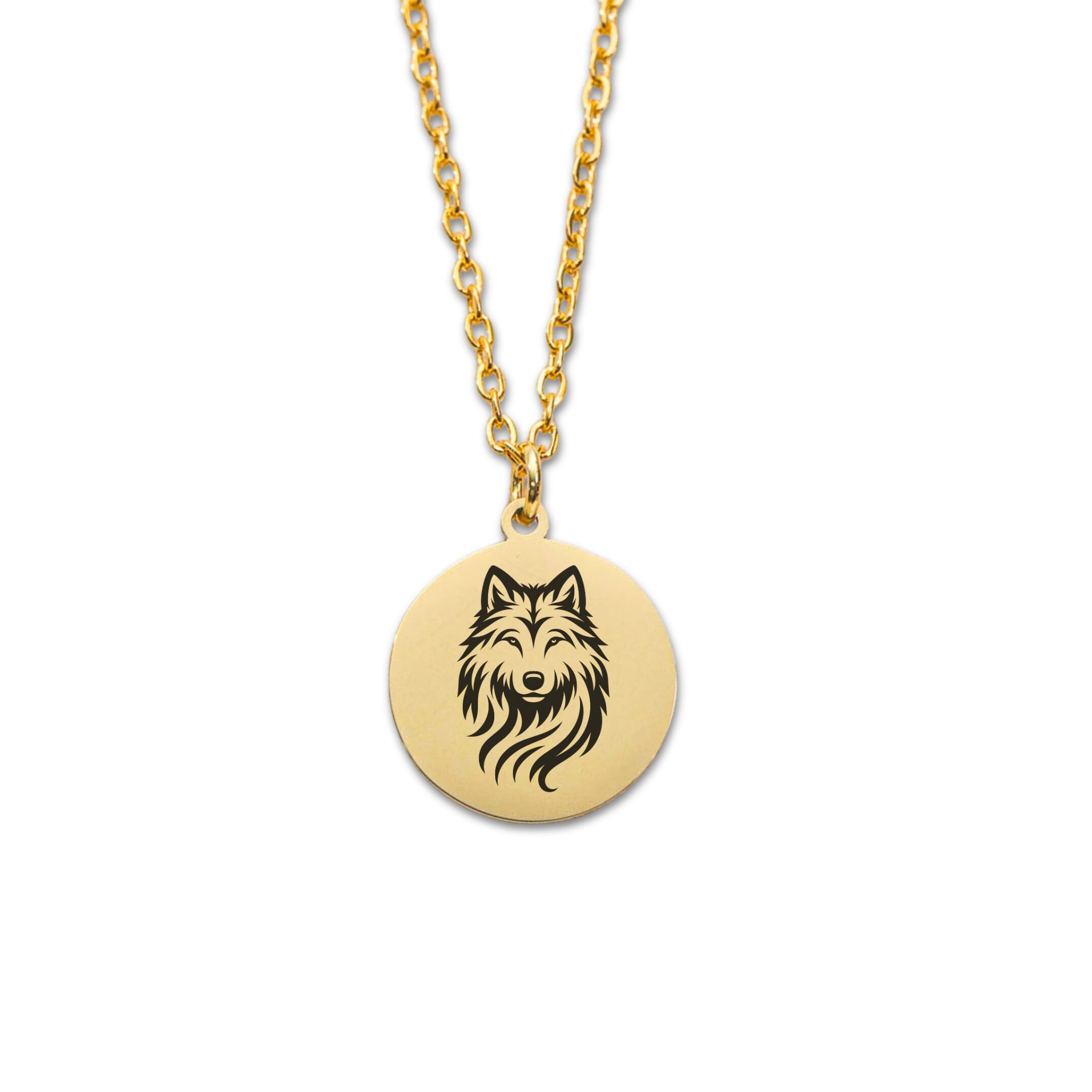 Wolf Spirit Animal Necklace, Lycan Spirit Jewelry, Gold or Silver With ...