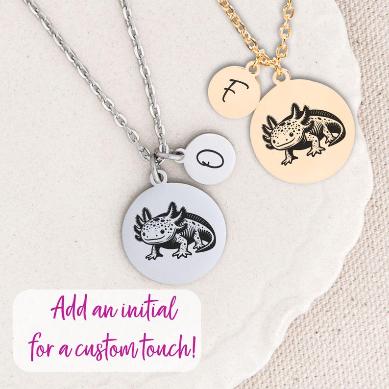 Axolotl Necklace Gift for Axolotl Salamander Lover, Gold or Silver With ...