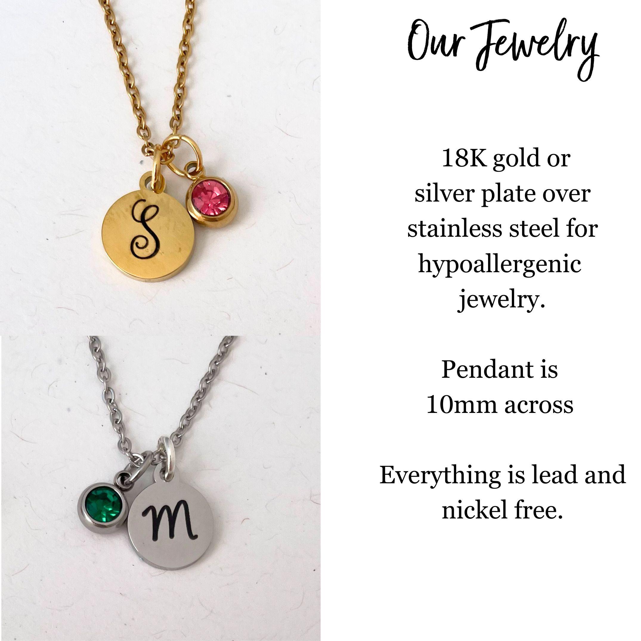 Initial Necklace, Custom Engraved Monogram Necklace, Personalized Gift ...