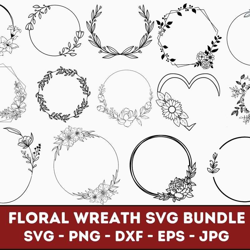 Floral Garland Svg - Etsy