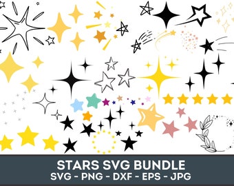 Star SVG Bundle, Star SVG, Christmas Star Svg, Night Star Svg, Shinning ...
