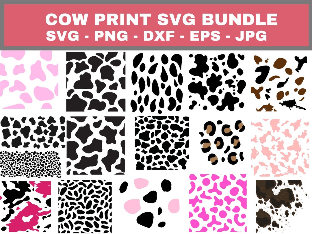 Cow Print Svg Bundle, Cow Print Pattern, Svg Files for Cricut, Cow ...