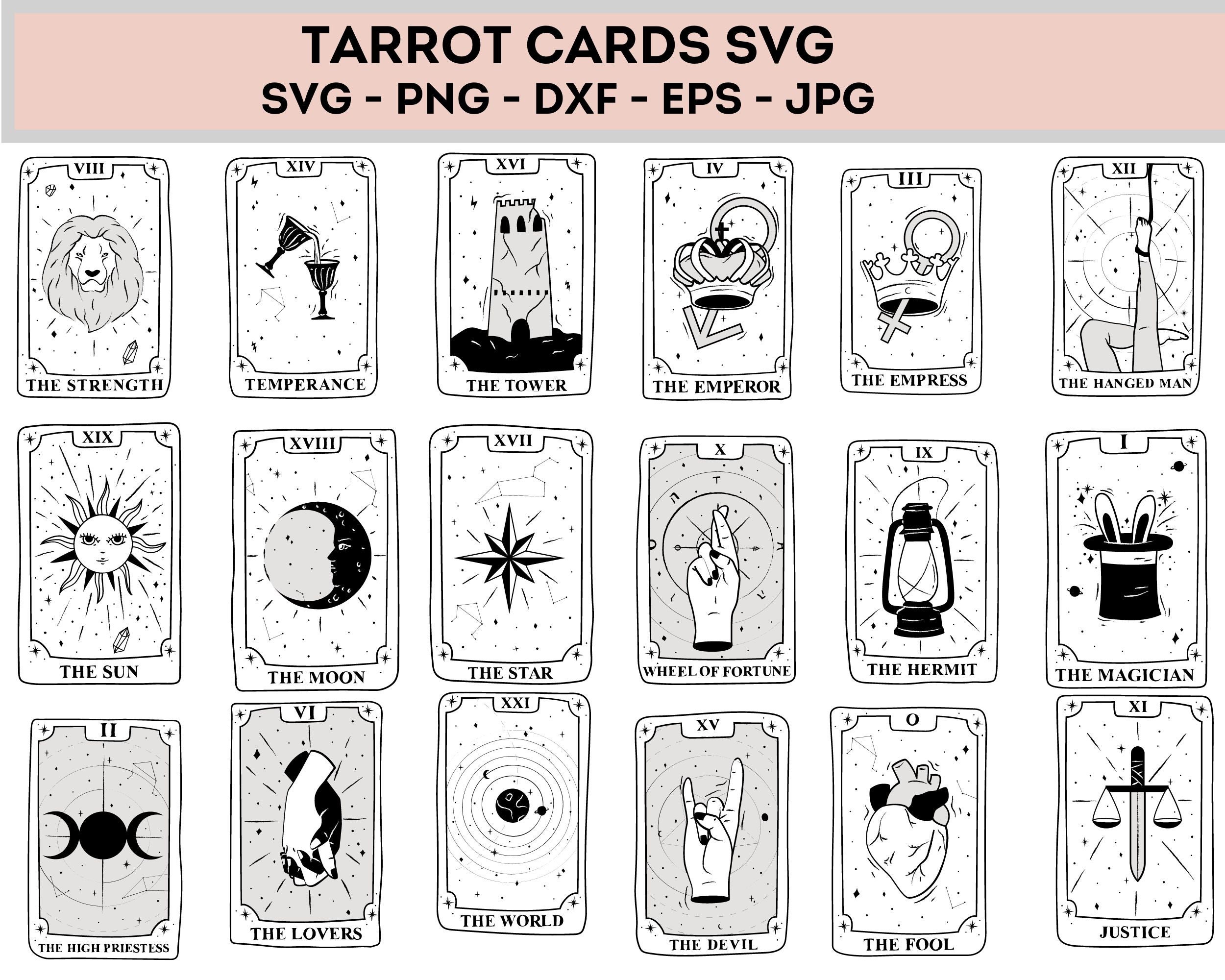 Cartas del tarot Svg, Tarot de brujas svg, Arcanos mayores svg, Tarot ...