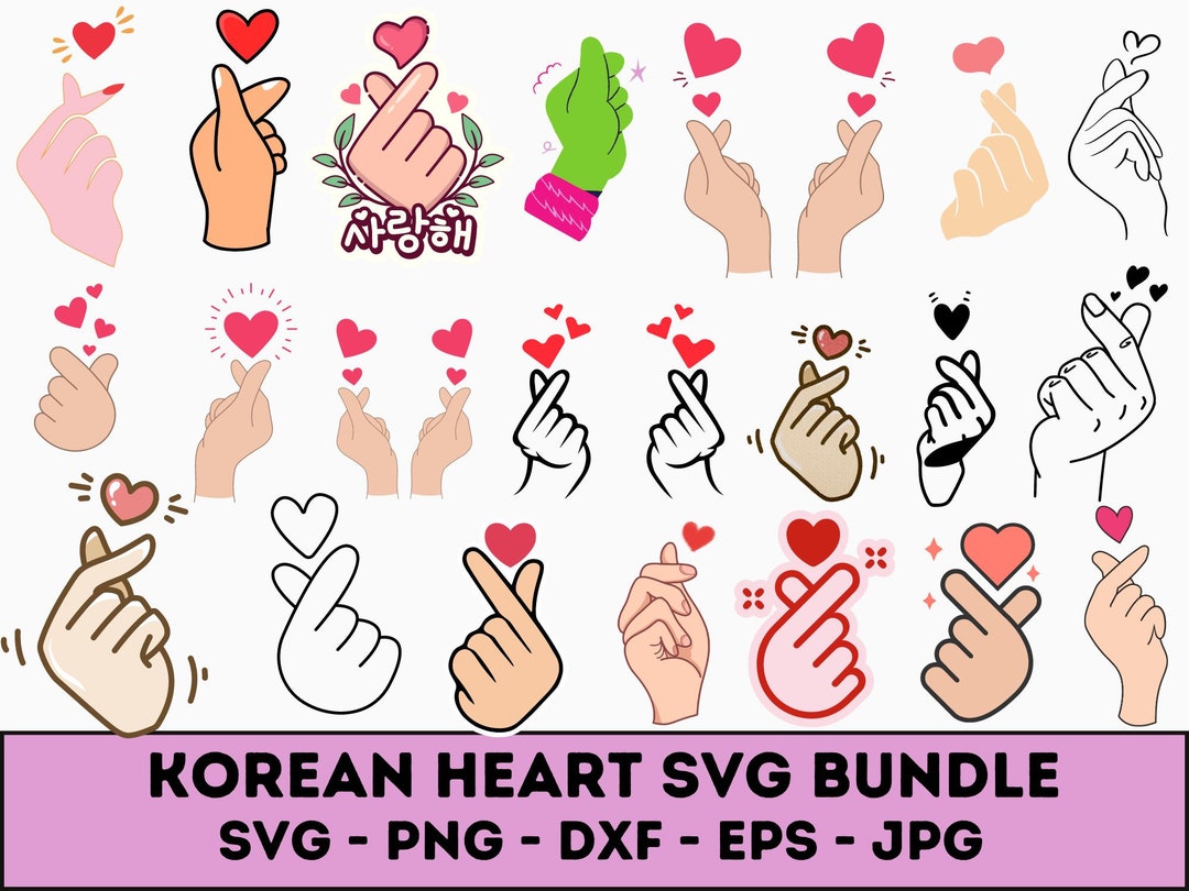 Korean Finger Heart Svg , Korean Love Sign Svg , Finger Heart Cricut ...