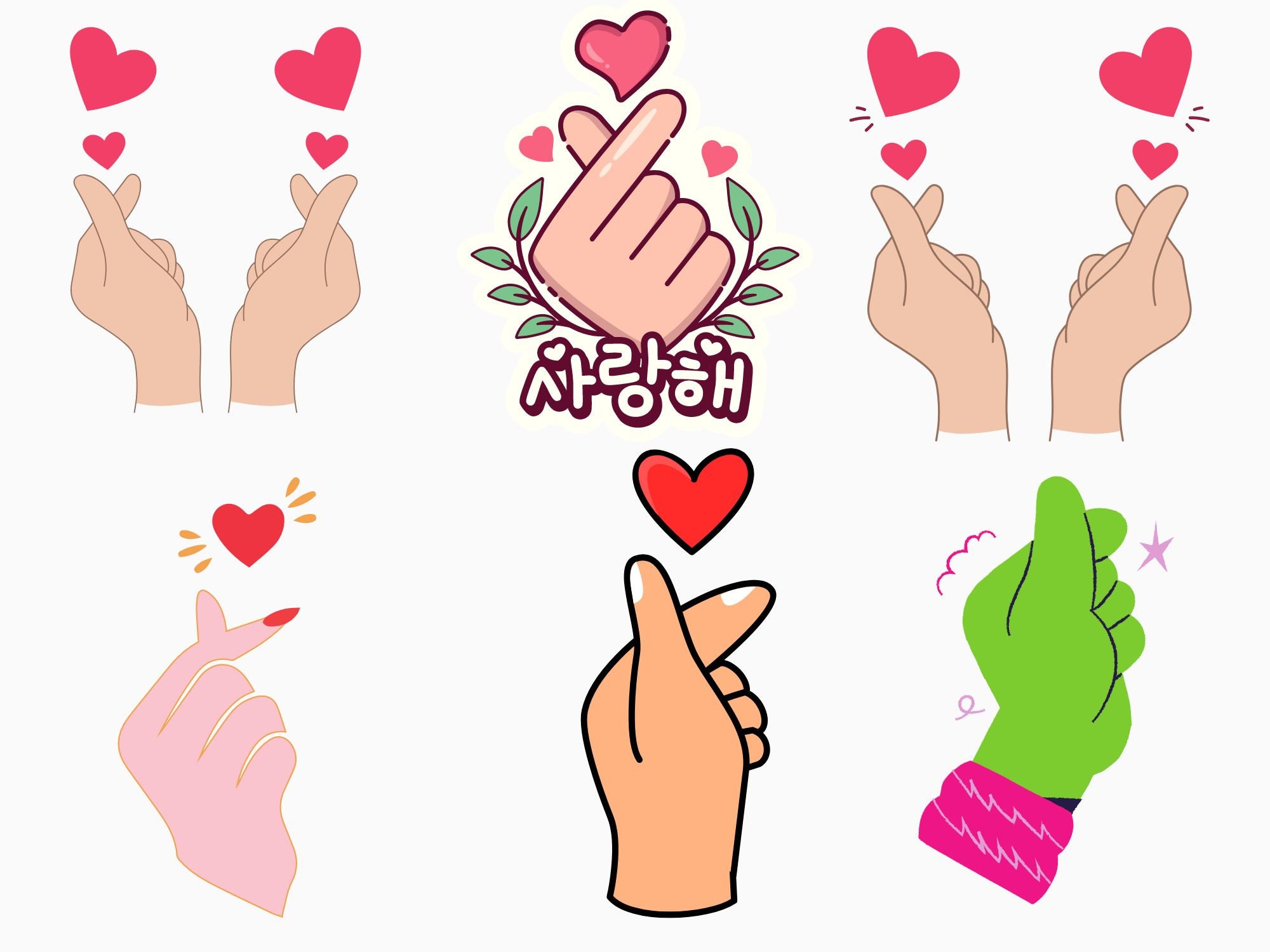 Korean Finger Heart Svg , Korean Love Sign Svg , Finger Heart Cricut ...