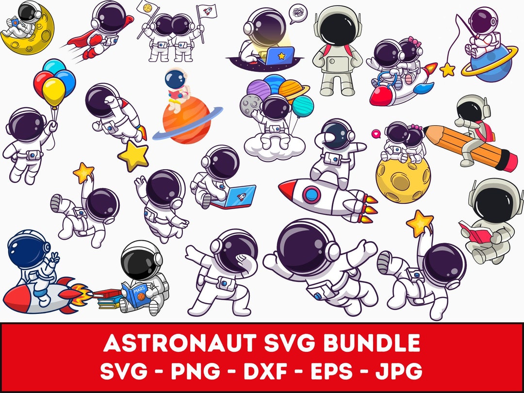 Astronaut Svg Png Bundle, Astronaut With Rocket Svg, Kid Astronaut Svg ...