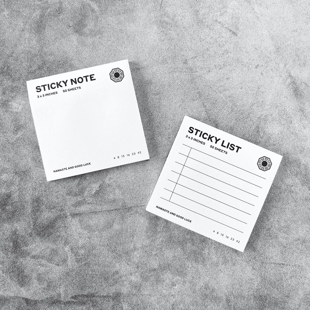 Dharma Sticky Notes and Sticky Lists - LOST - Etsy