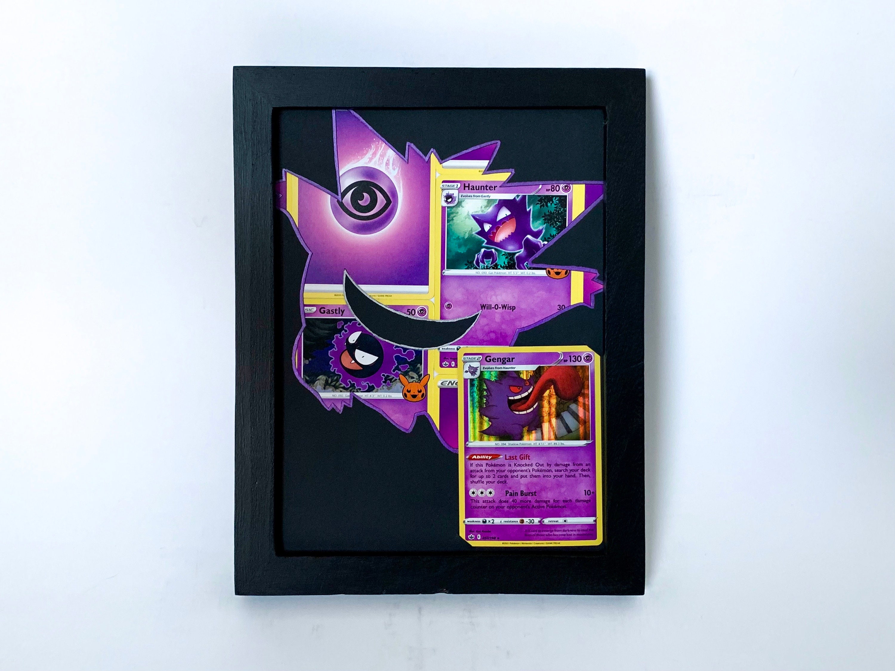 Gengar Evolution Line Silhouette Pokémon Art Gengar Card Frame Haunter ...