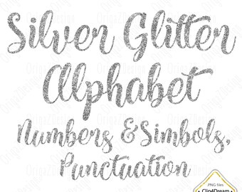 Silver Glitter Font - Etsy
