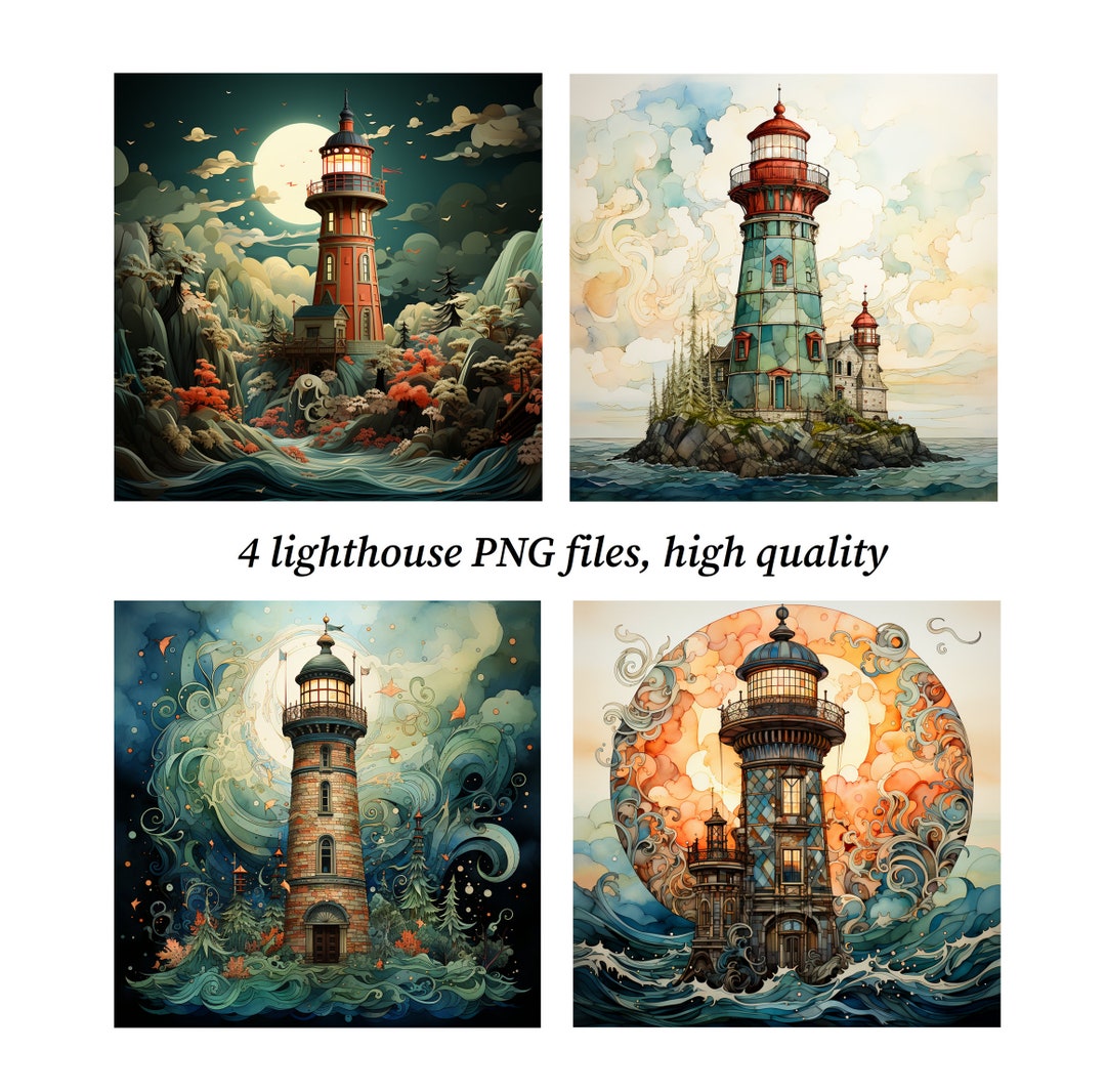 Lighthouse Tumbler Wrap Clipart Collection, Ibeacon Seaside Bliss Art ...
