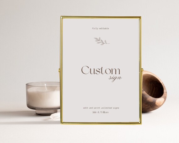 Custom Table Top Sign Template Boho Wedding Sign Editable - Etsy