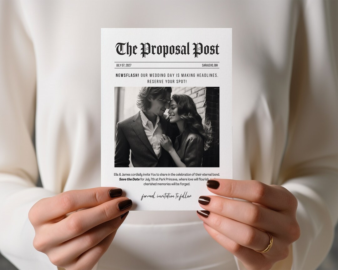 Newspaper Save the Date, Electronic Save the Date, iPhone Invitation ...